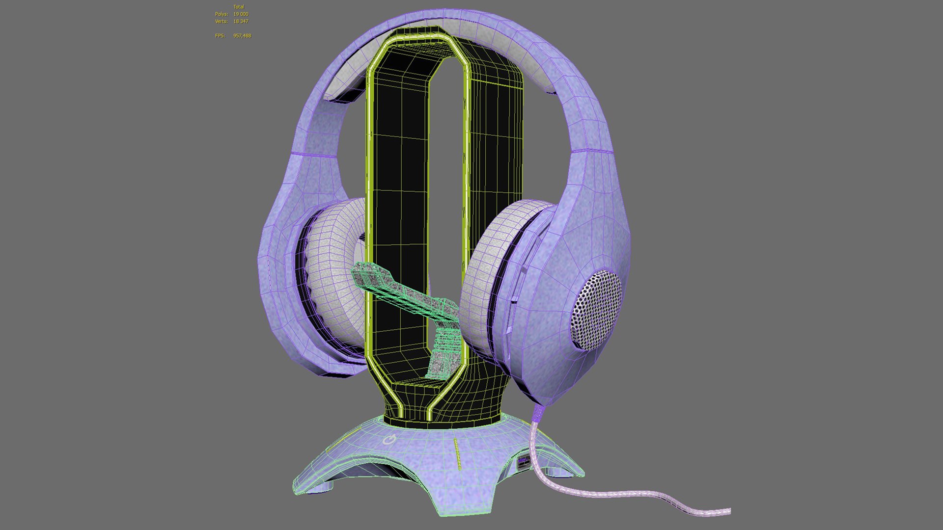 3D Trust GXT 265 stand with headphones model - TurboSquid 2171611