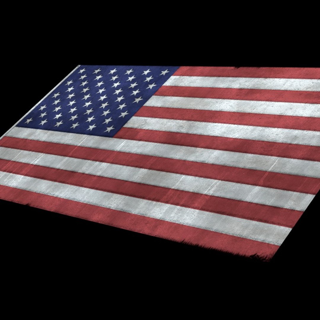 3d American Flag Model