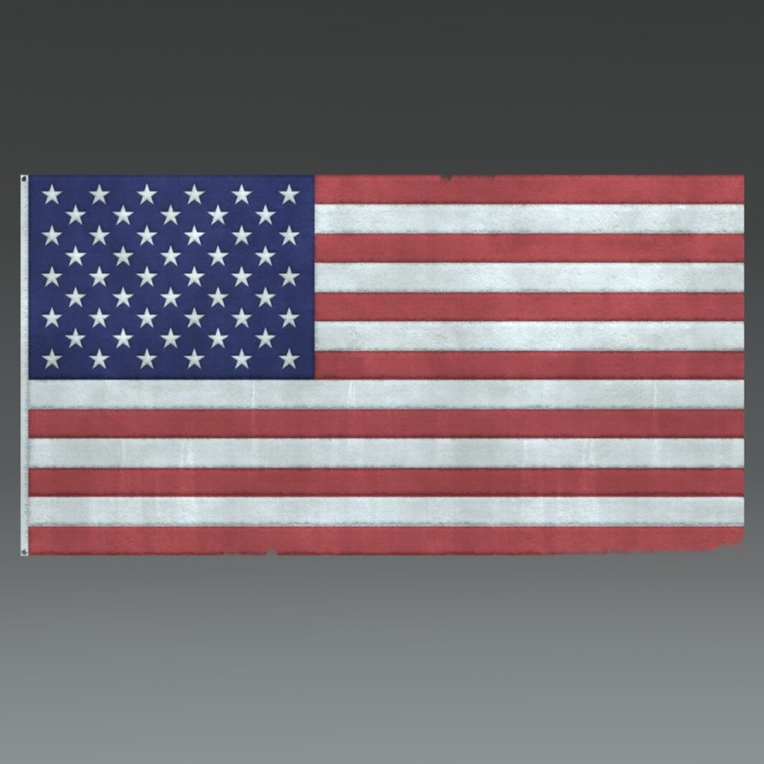 3d American Flag Model