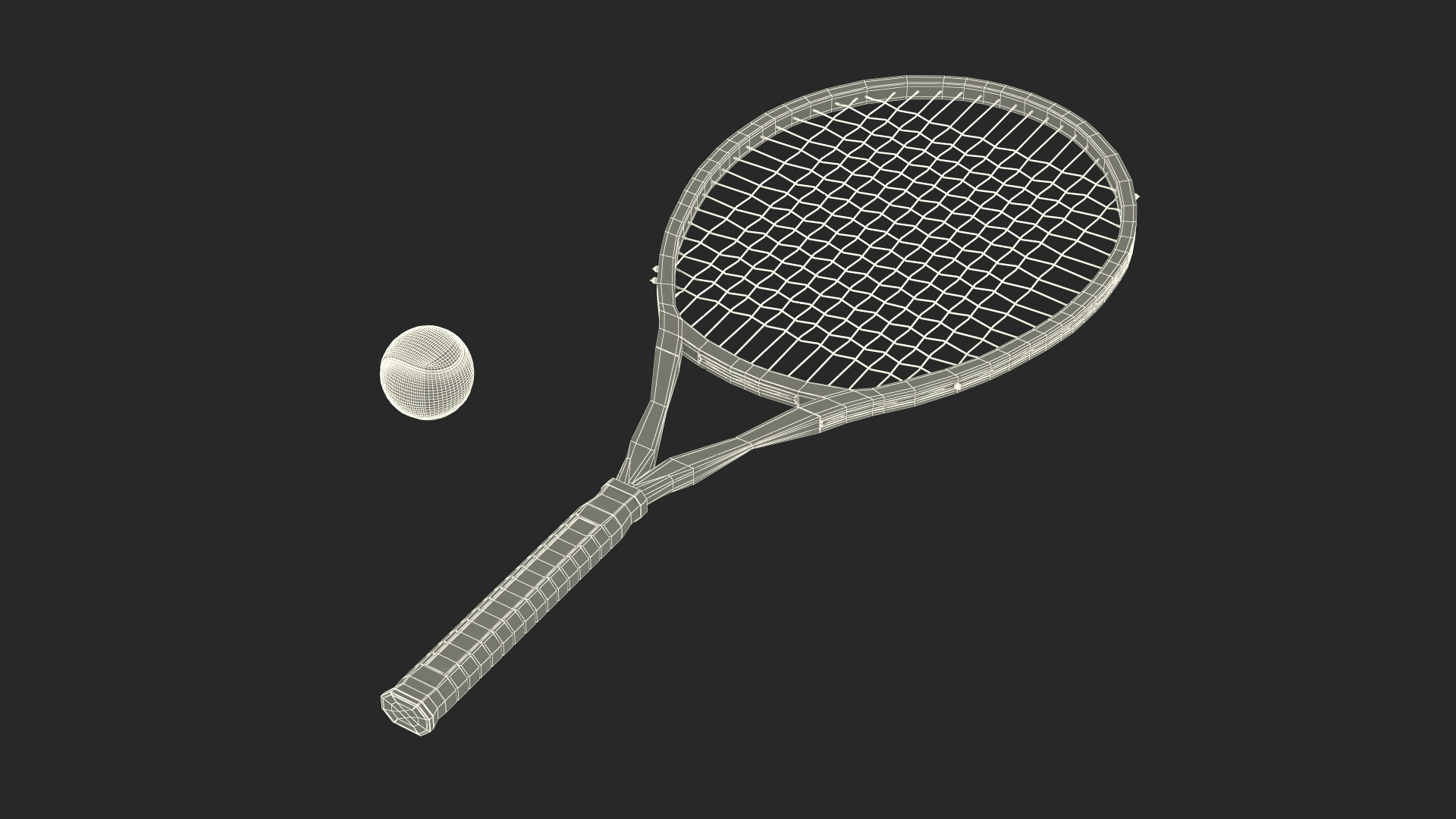 3D Red Tennis Racket With Tennis Ball - TurboSquid 2144545