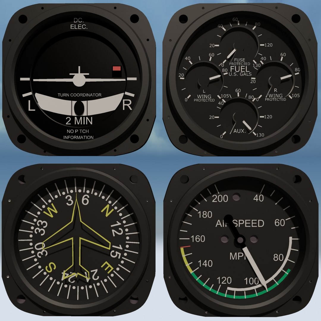 3ds Max 4 Aircraft Instruments Set