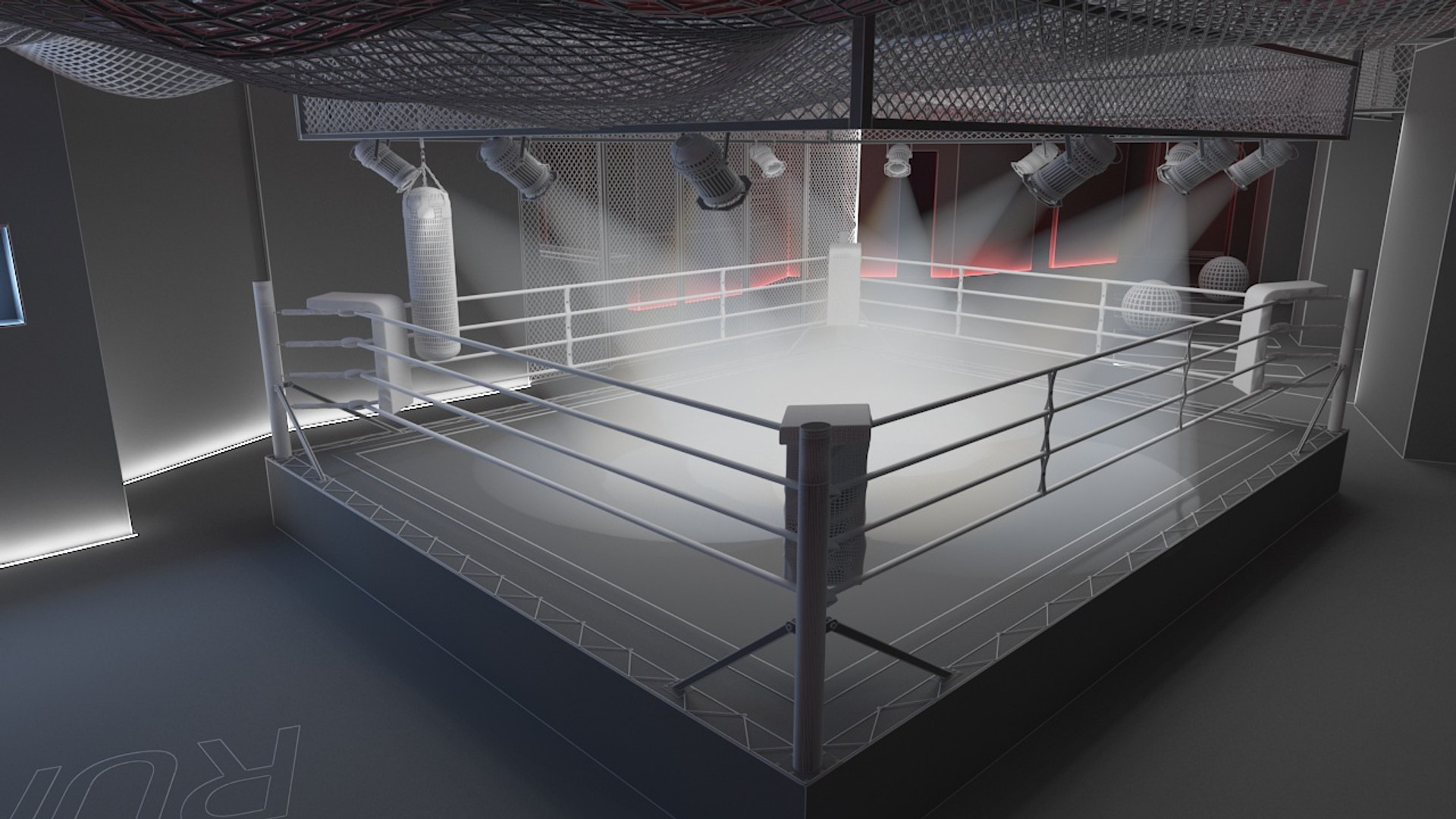 3D Boxing Arena 1 Model - TurboSquid 2096320