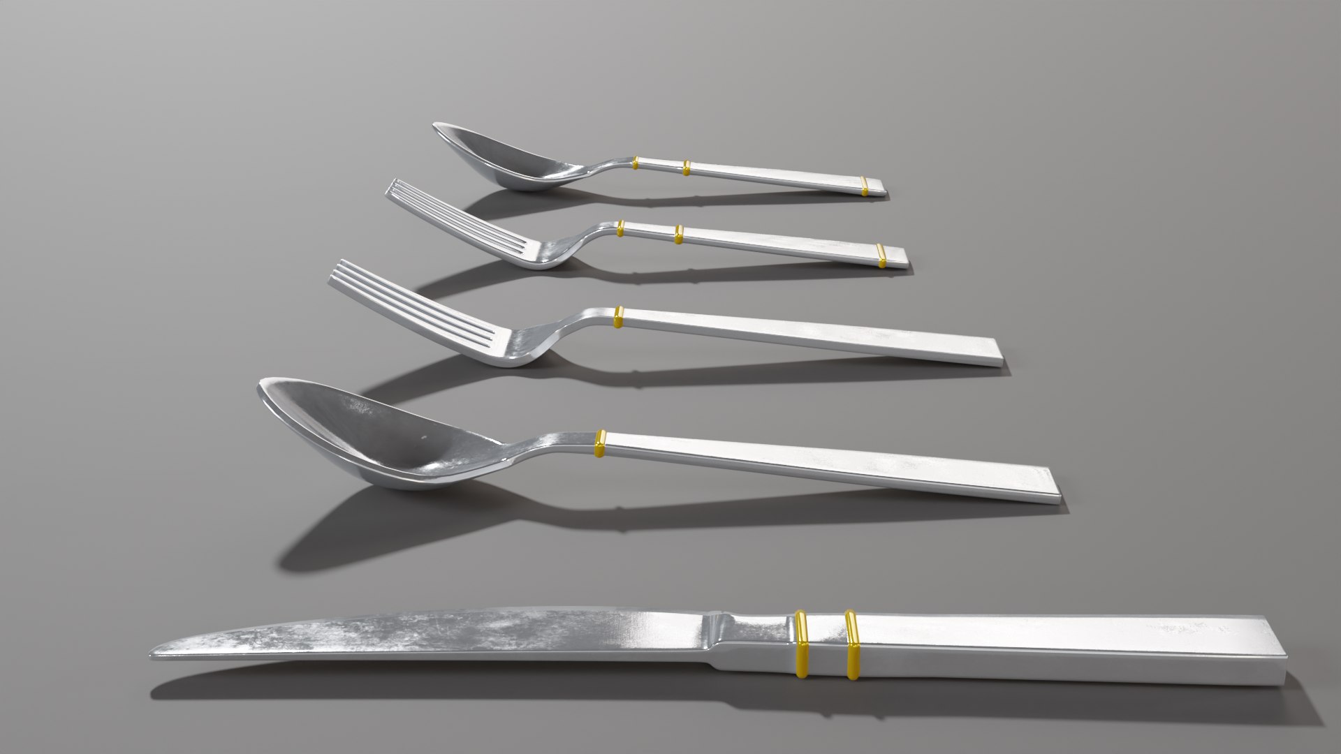 3D Spoon Set Model - TurboSquid 2012348