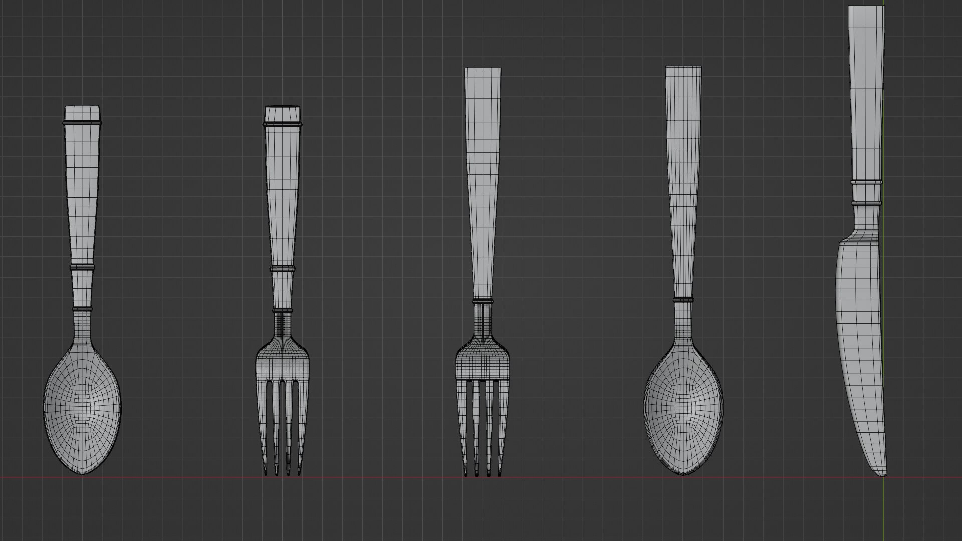 3D Spoon Set Model - TurboSquid 2012348