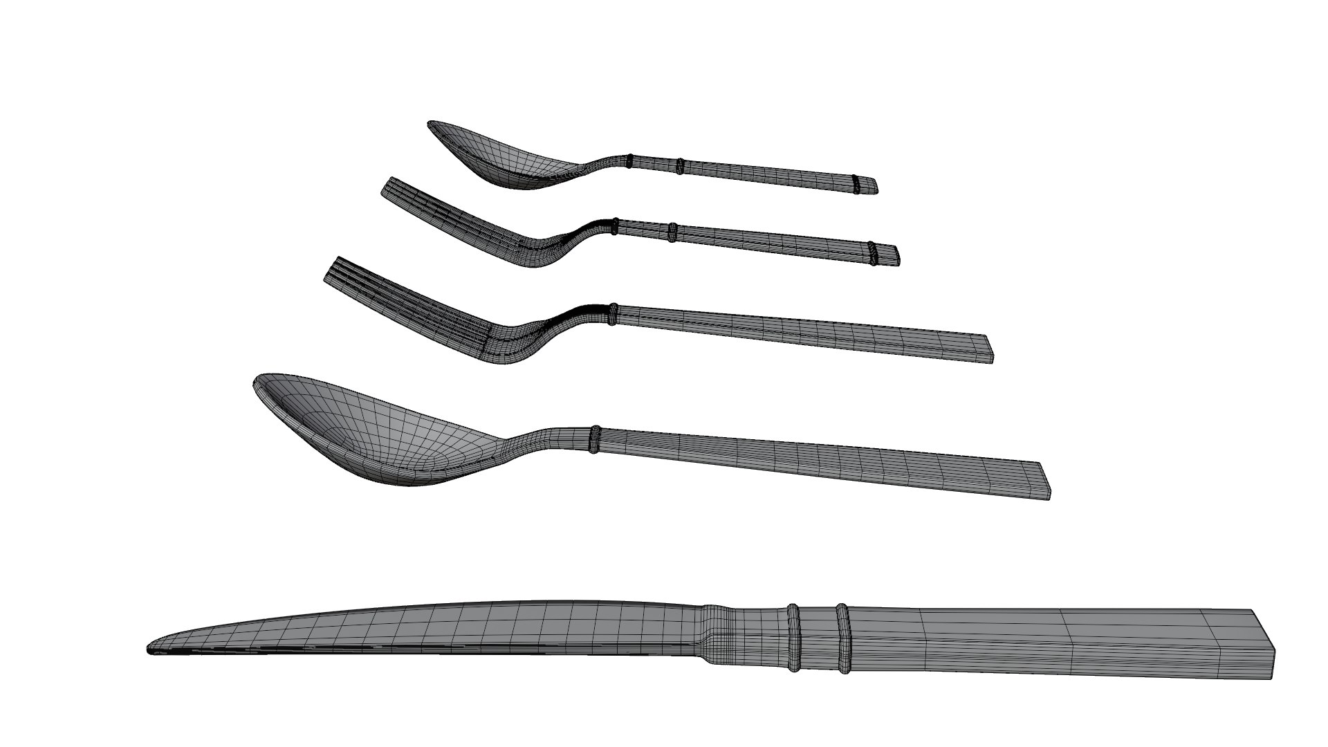 3D Spoon Set Model - TurboSquid 2012348