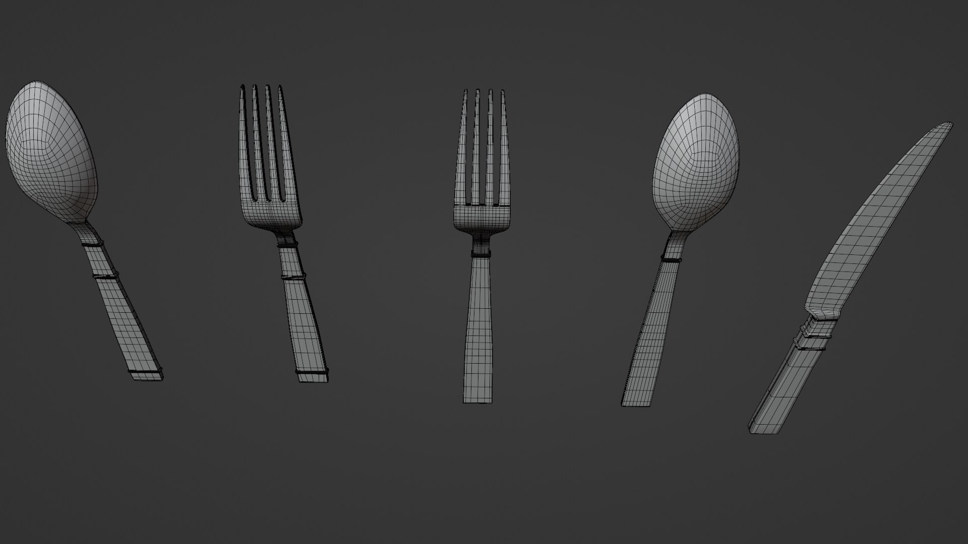 3D Spoon Set Model - TurboSquid 2012348