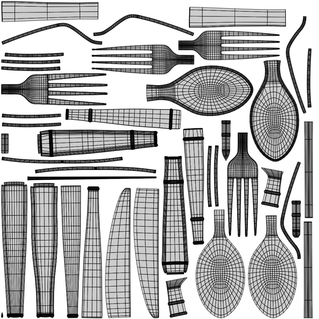 3D Spoon Set Model - TurboSquid 2012348