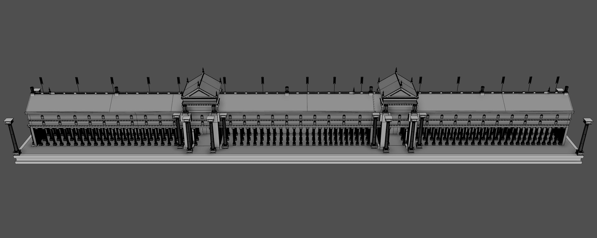 Ancient Roman Long Building 3D Model - TurboSquid 2319204