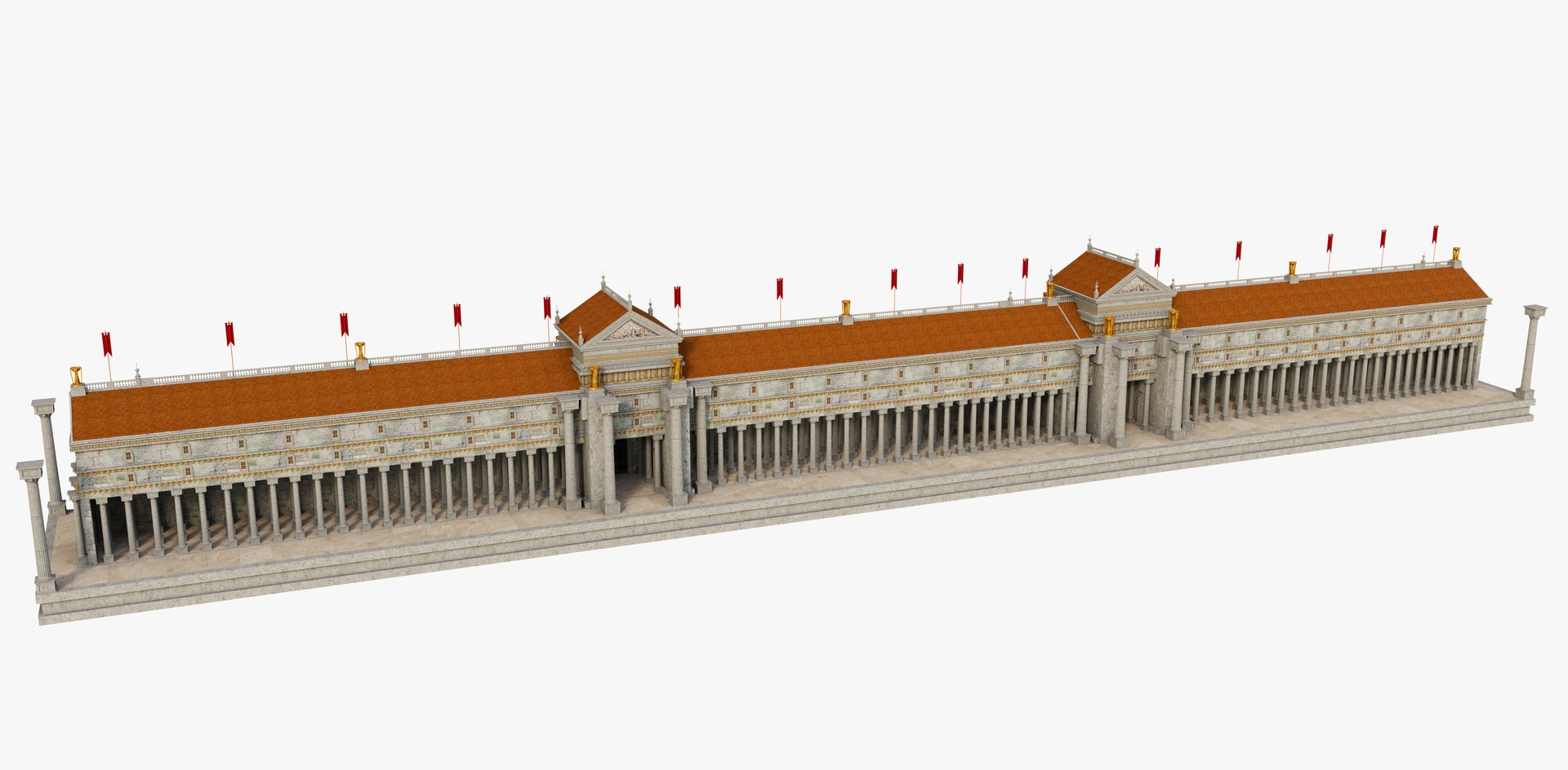 Ancient Roman Long Building 3D Model - TurboSquid 2319204