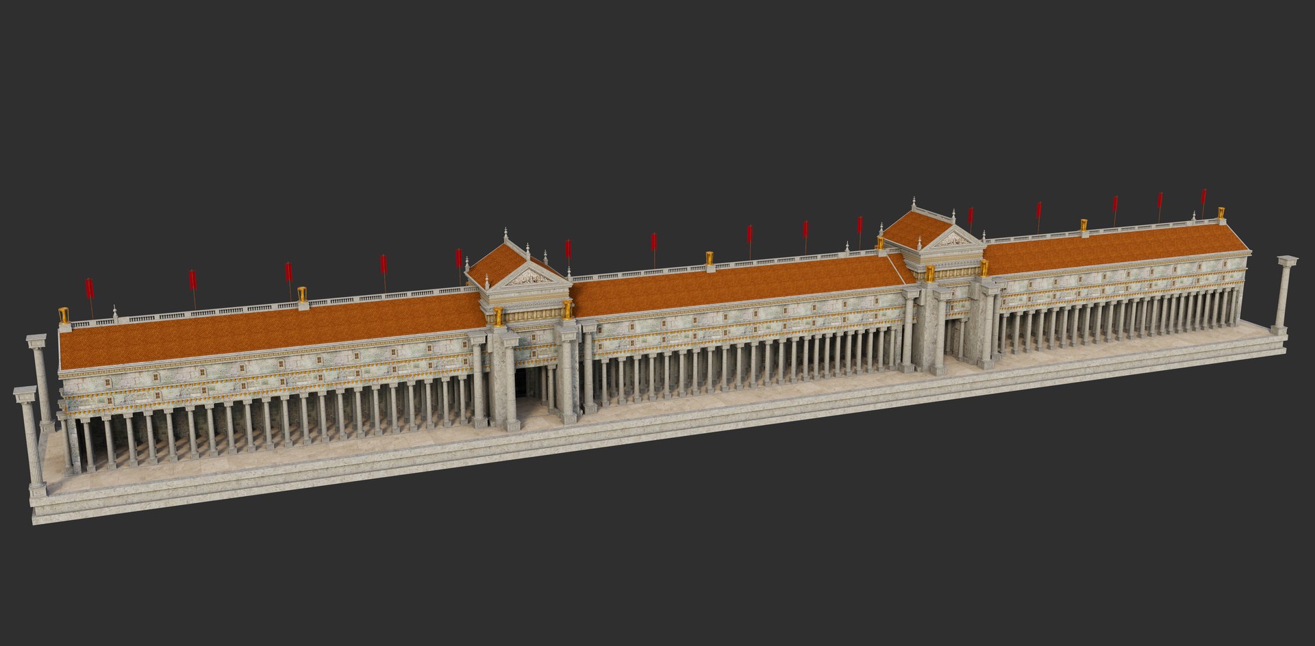 Ancient Roman Long Building 3D Model - TurboSquid 2319204