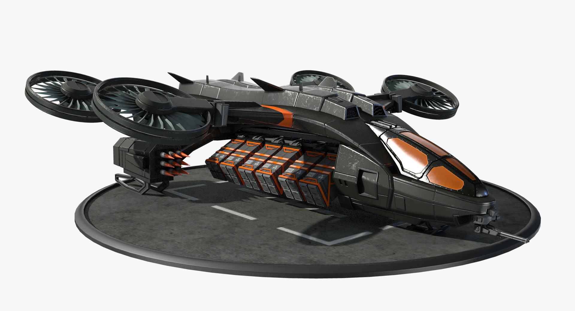 Futuristic Dropship Model - TurboSquid 1273381