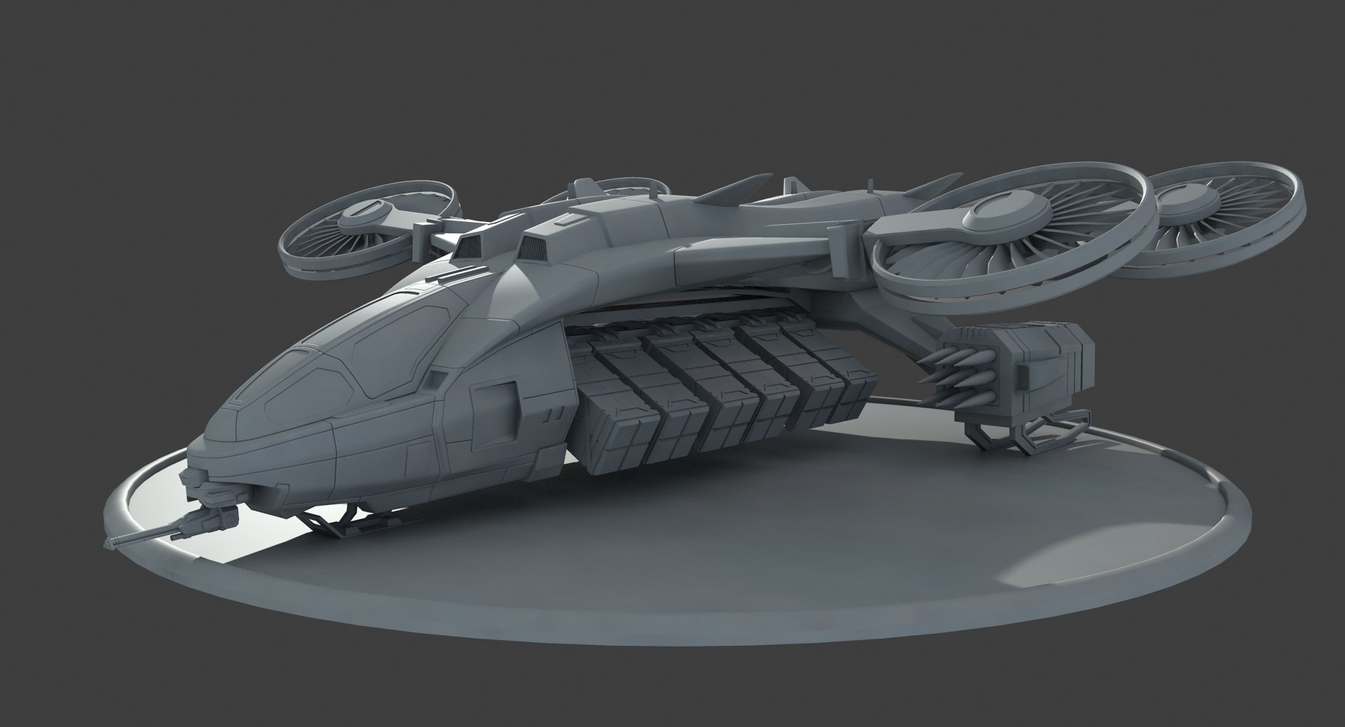 Futuristic Dropship Model - TurboSquid 1273381