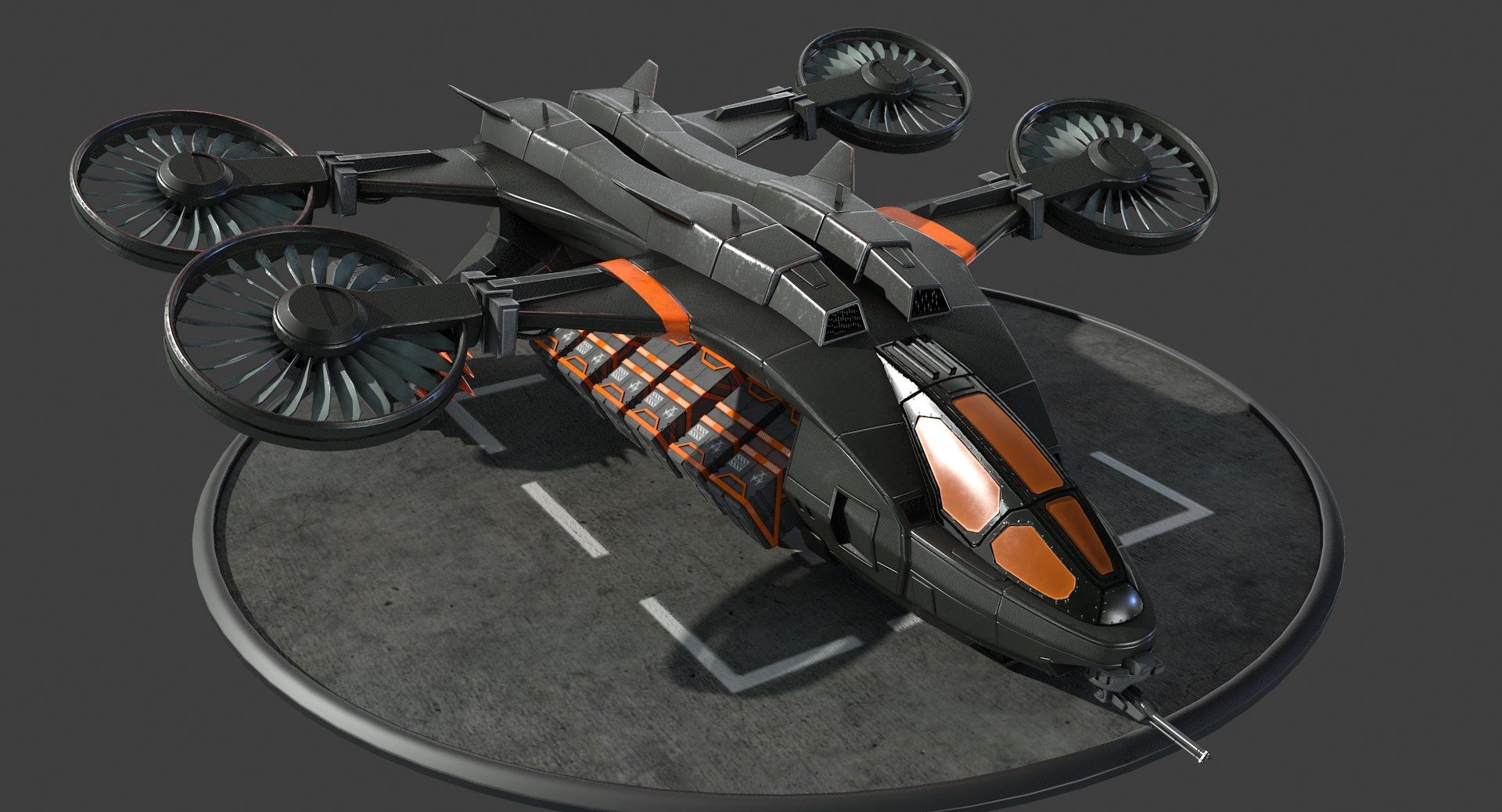 Futuristic Dropship Model - TurboSquid 1273381