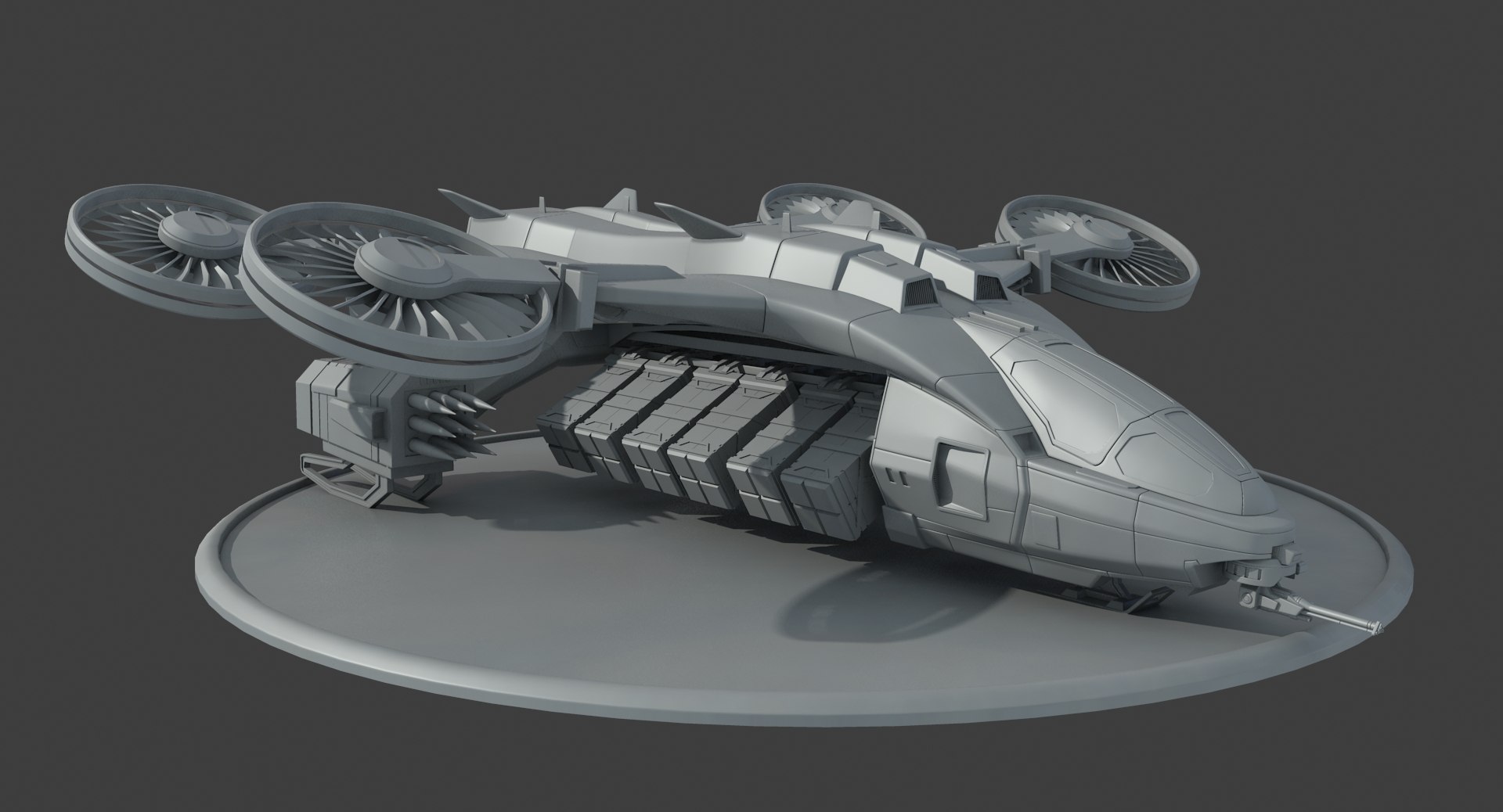 Futuristic Dropship Model - TurboSquid 1273381