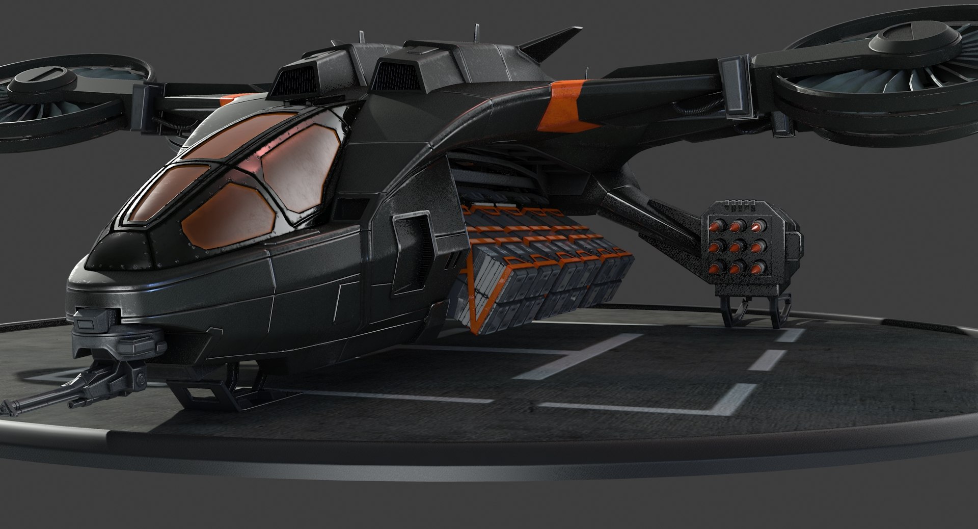 Futuristic Dropship Model - TurboSquid 1273381
