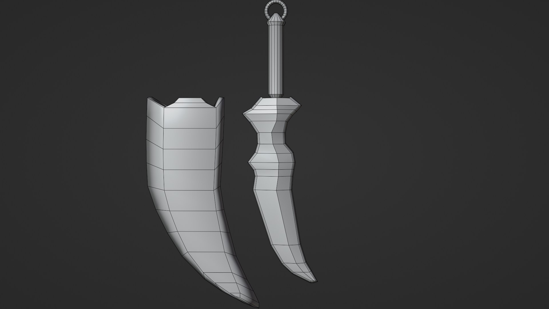 3D Low Poly Dagger With Scabbard Model - TurboSquid 2033060