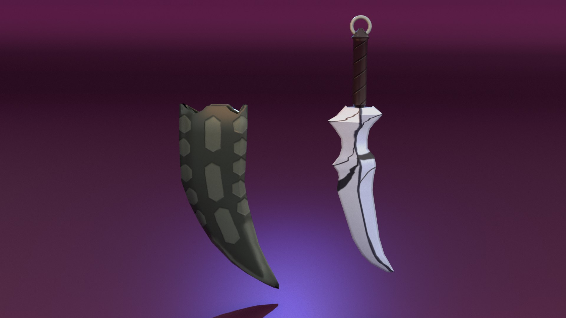 3D Low Poly Dagger With Scabbard Model - TurboSquid 2033060