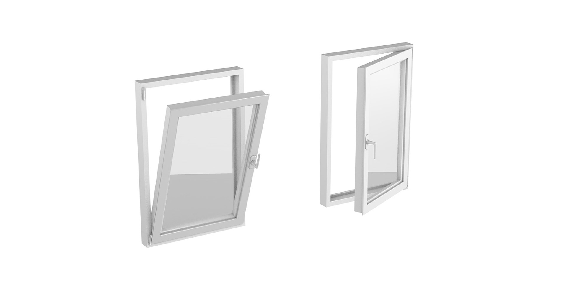 Pvc window 80x120 3D model - TurboSquid 1373530