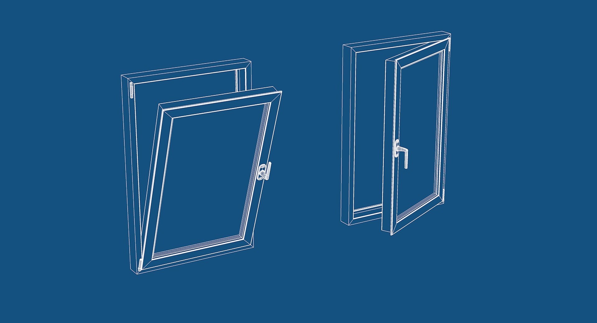 Pvc window 80x120 3D model - TurboSquid 1373530