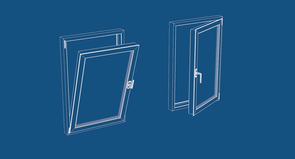 Pvc window 80x120 3D model - TurboSquid 1373530