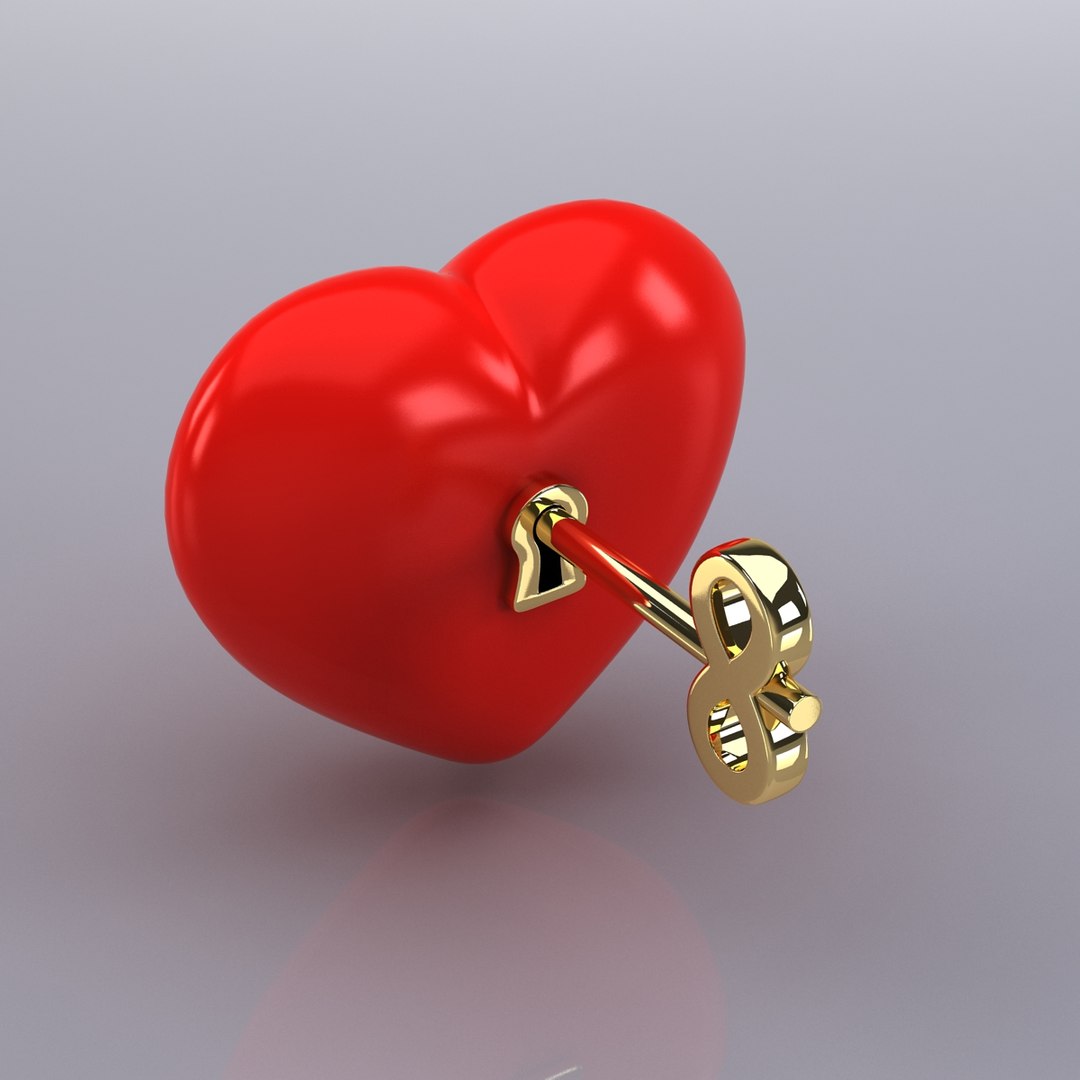 Locked Heart Valentine 3d Max