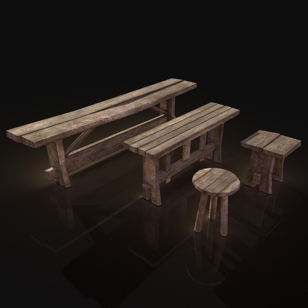 3D Pack Stools Benches - TurboSquid 1498969