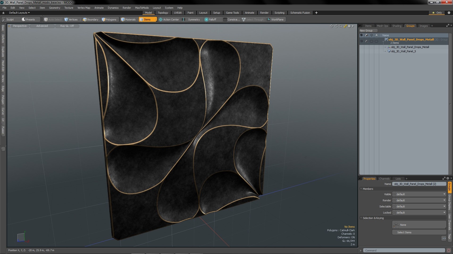 3D Model 3D Wall Panel Drops Metal - TurboSquid 1907959