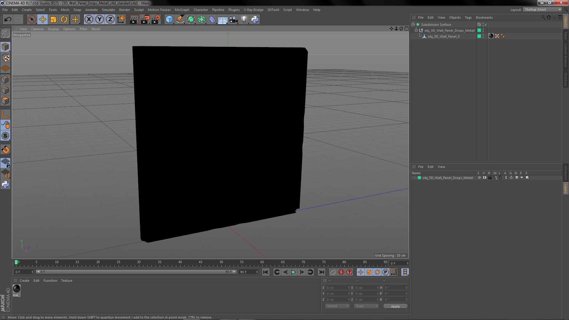 3D Model 3D Wall Panel Drops Metal - TurboSquid 1907959