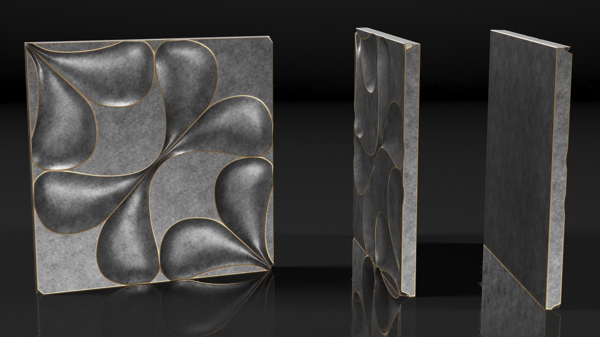 3D Model 3D Wall Panel Drops Metal - TurboSquid 1907959