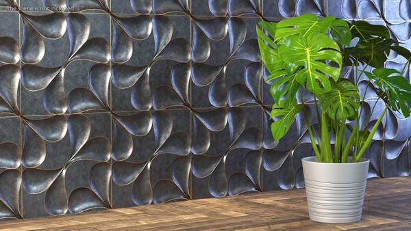 3D model 3D Wall Panel Drops Metal - TurboSquid 1907959