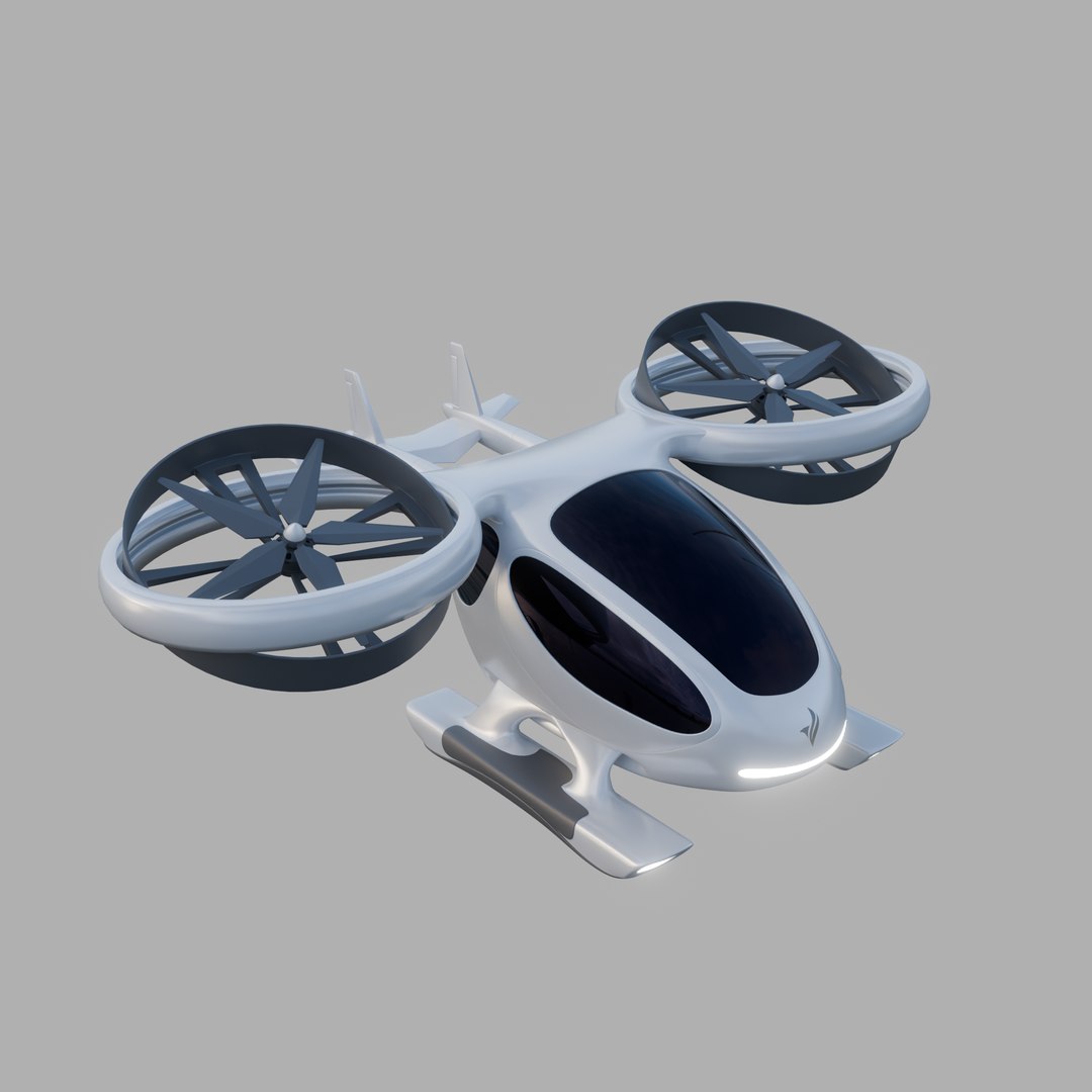 Futuristic Flying Car 3D Model - Urban Air Mobility Vehicle 3D Model ...
