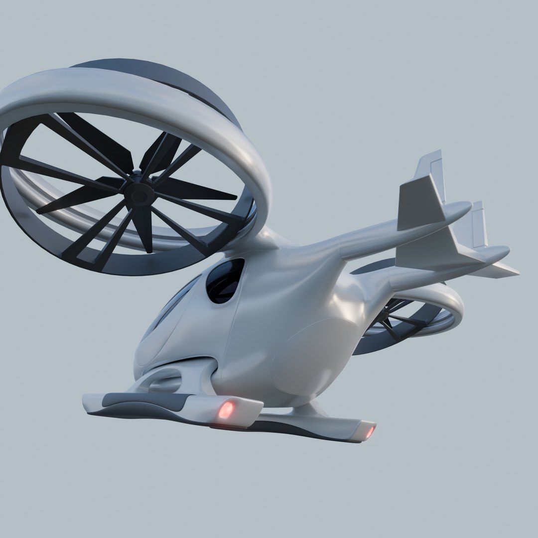 Futuristic Flying Car 3D Model - Urban Air Mobility Vehicle 3D Model ...