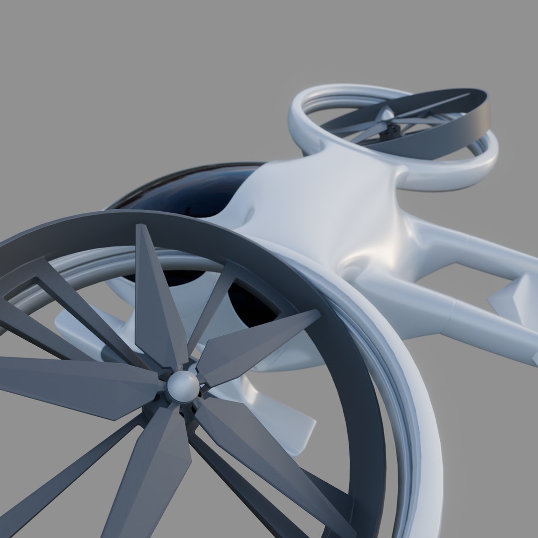 Futuristic Flying Car 3D Model - Urban Air Mobility Vehicle 3D Model ...