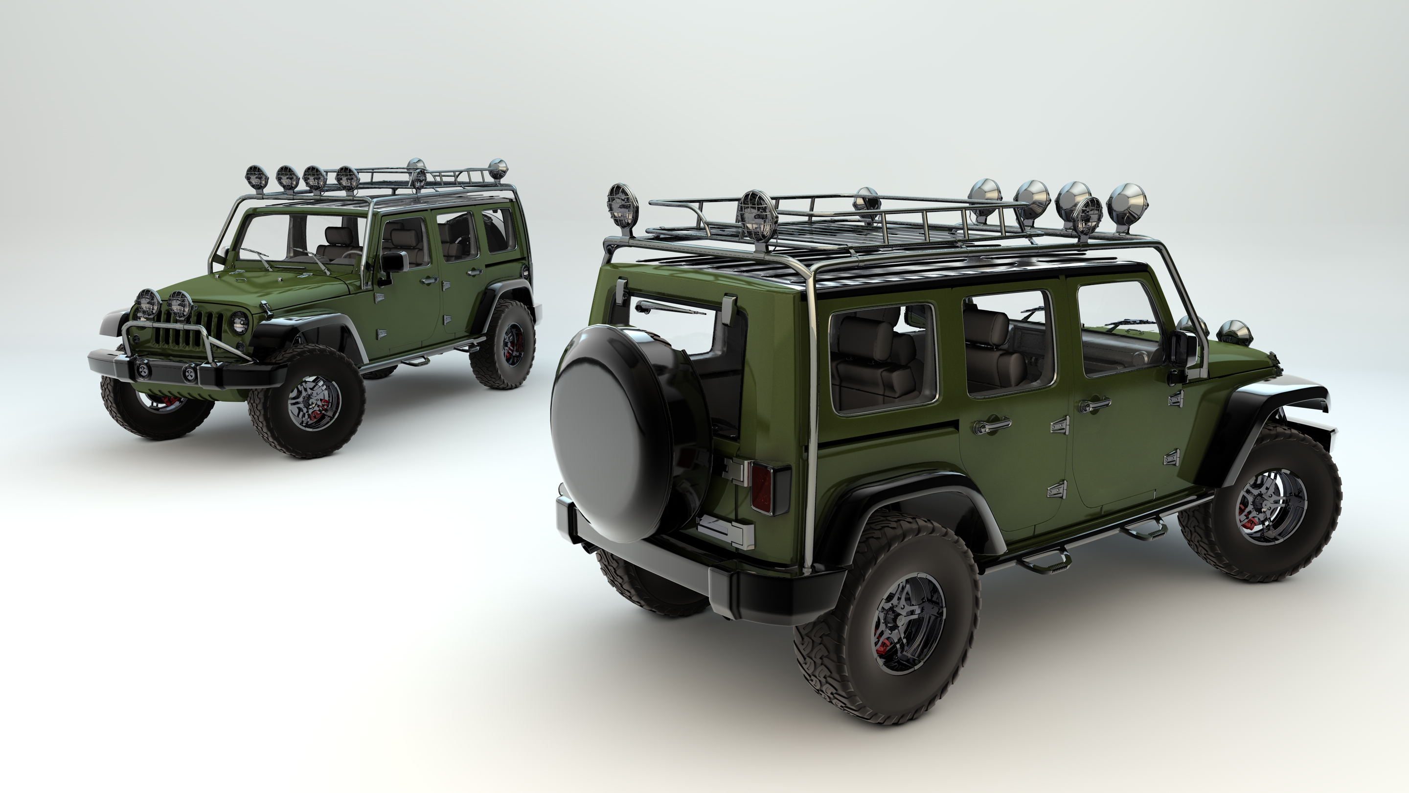 3d model supercharged jeep wrangler