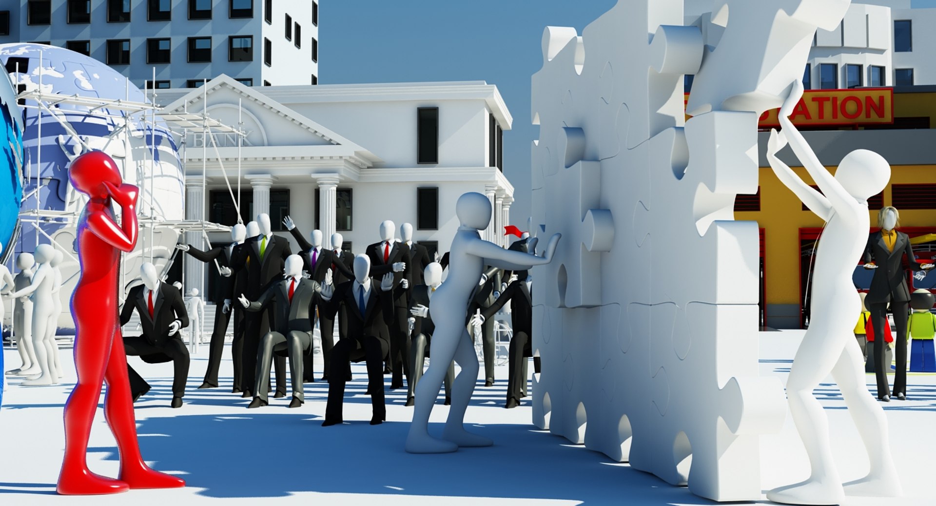 3d model clip-art buildings globes