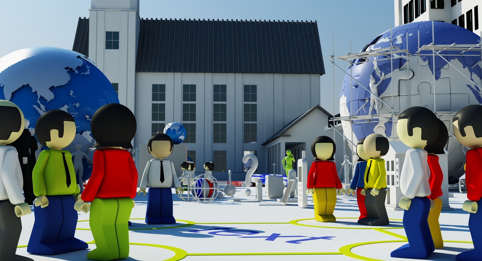 3d model clip-art buildings globes