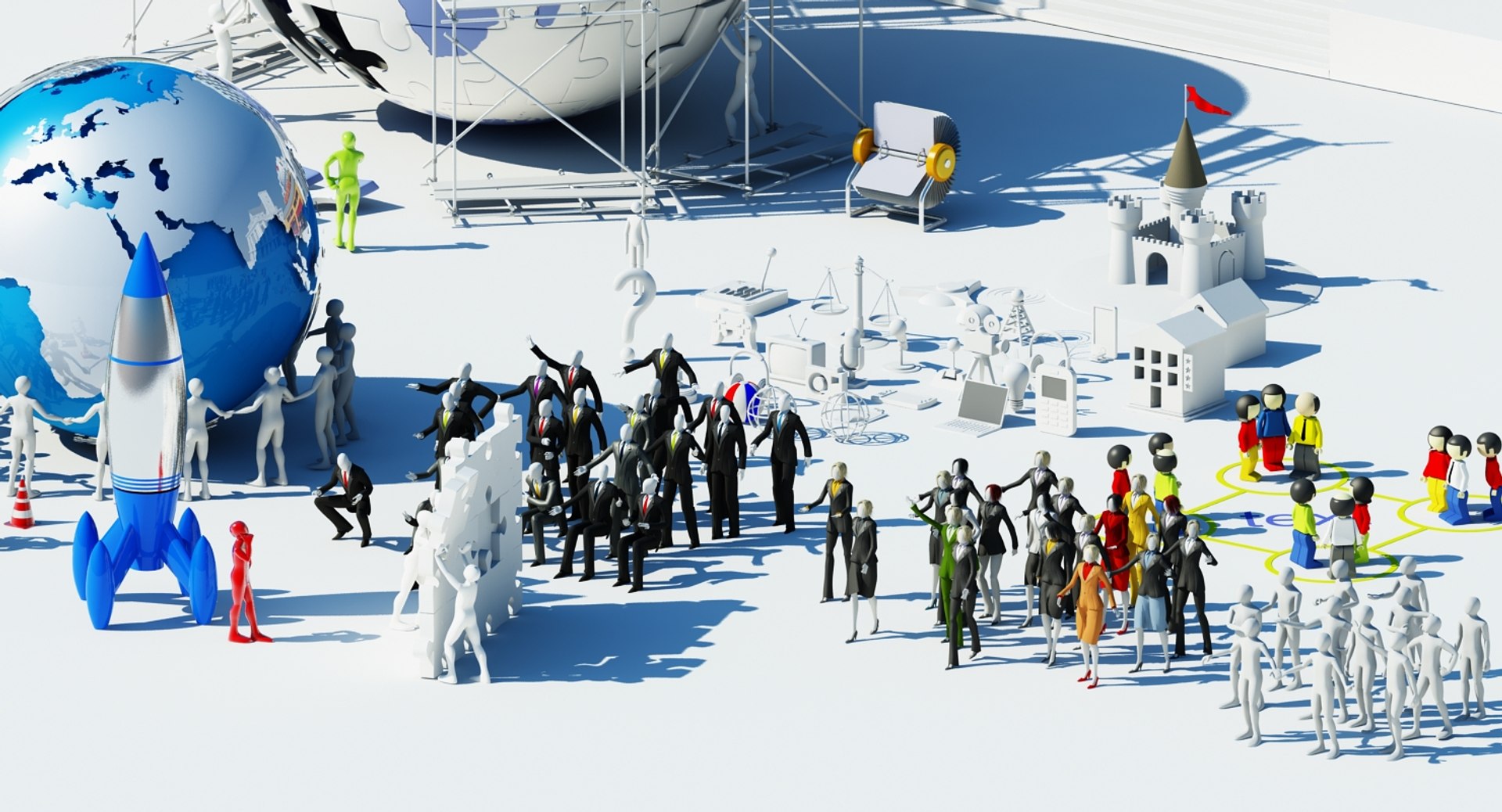 3d model clip-art buildings globes