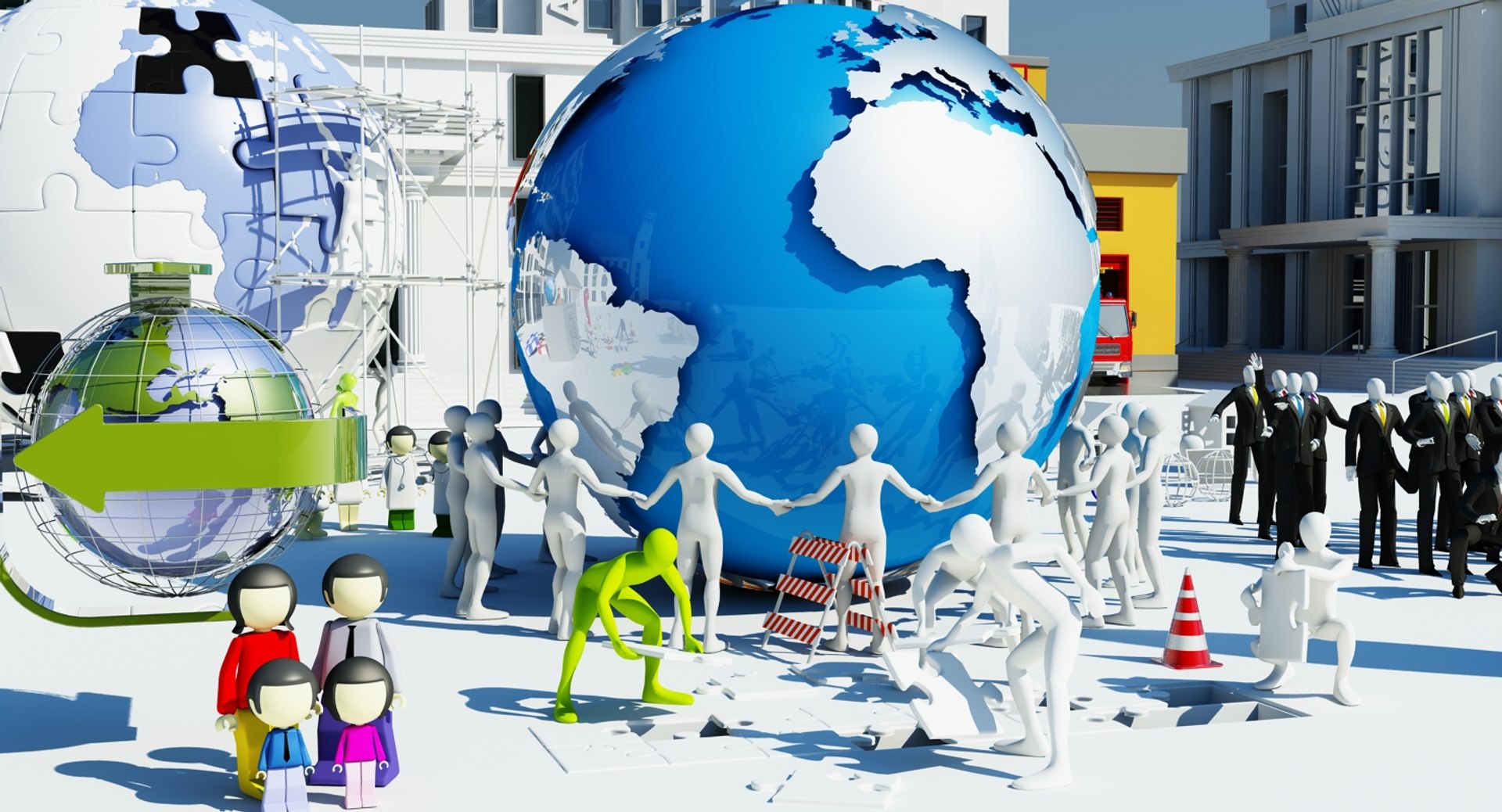 3d model clip-art buildings globes