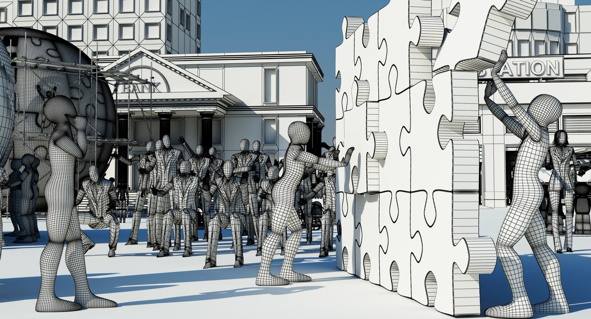 3d model clip-art buildings globes