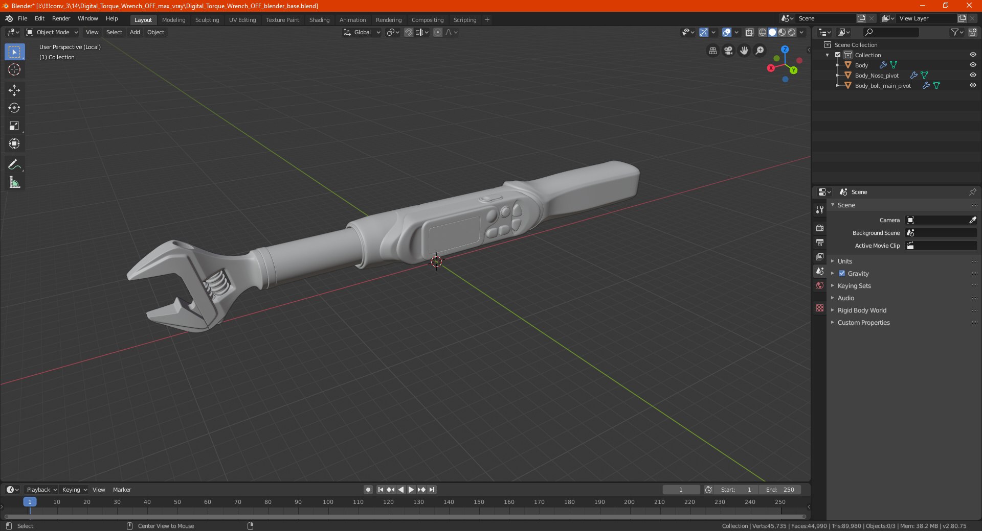 3D model Digital Torque Wrench ON - TurboSquid 1771387