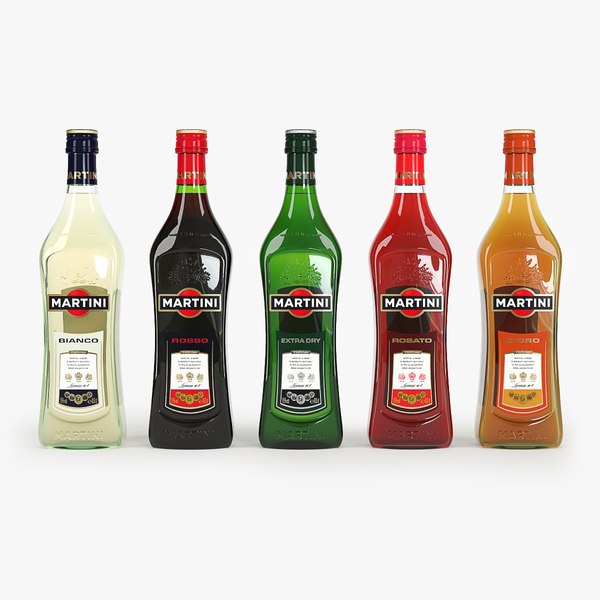 3d martini family bottle