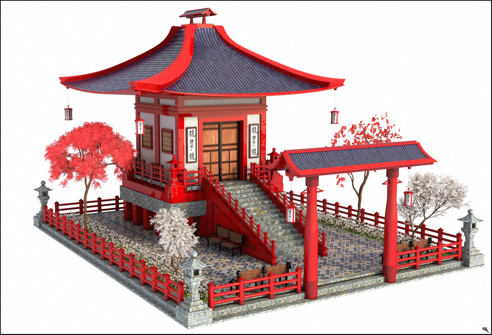 3D Asia Asian House - TurboSquid 1240228