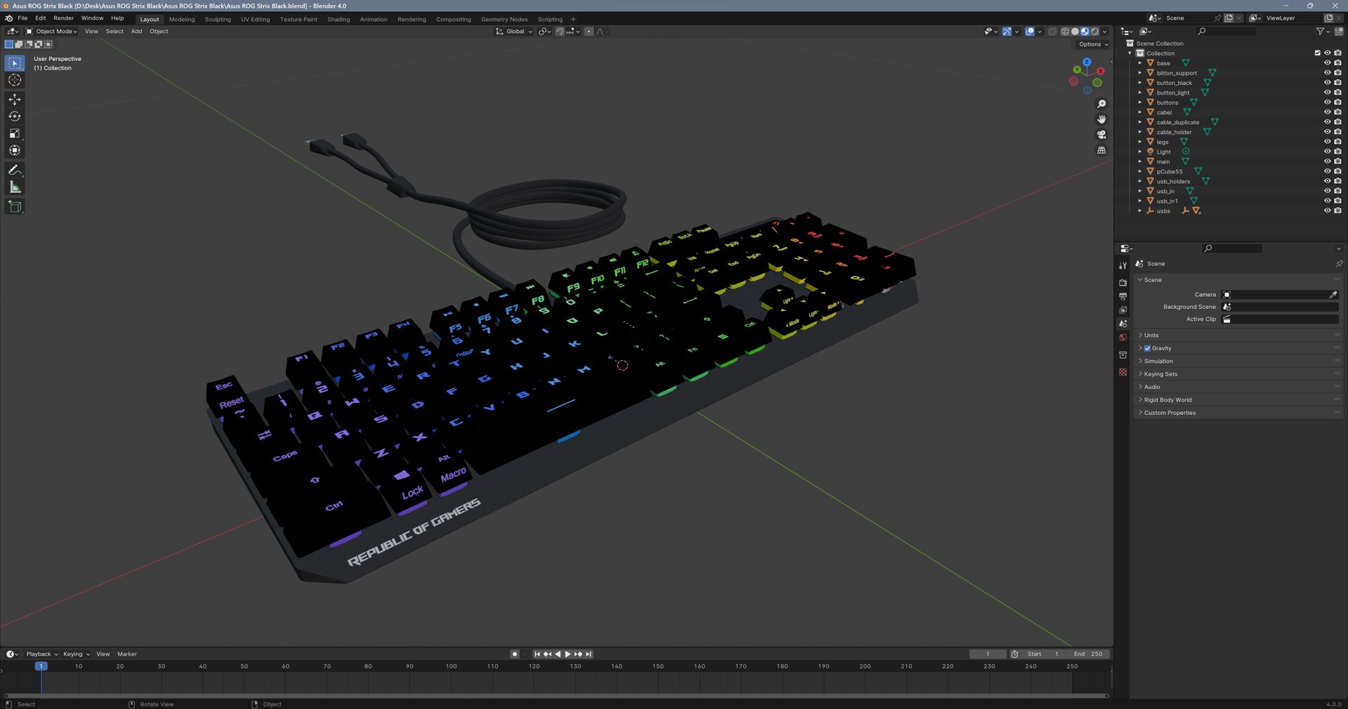 3D Asus ROG Strix Black Model - TurboSquid 2175363