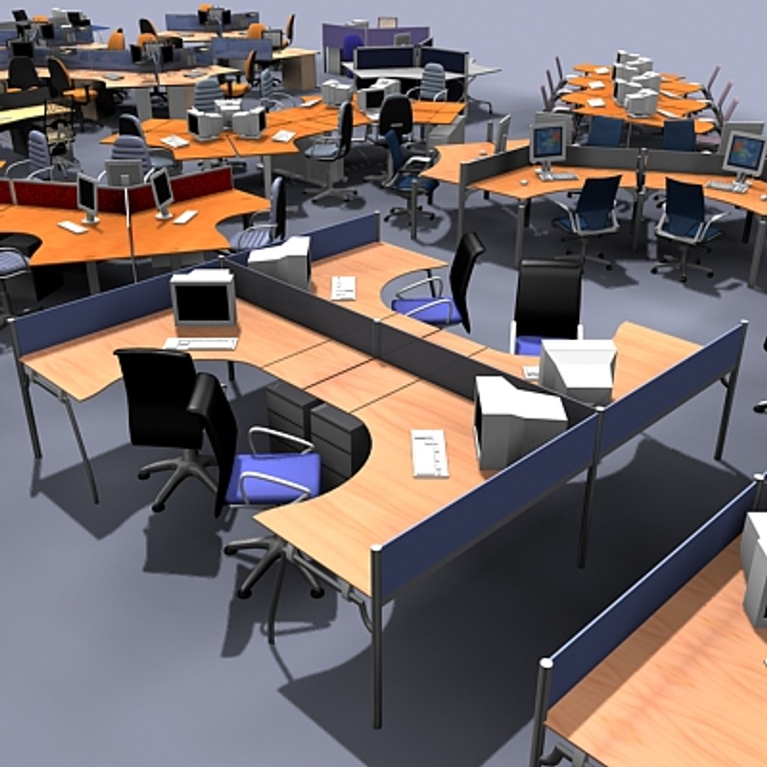 Office Workstation 3d Model