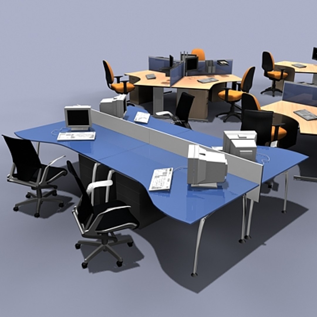 Office Workstation 3d Model