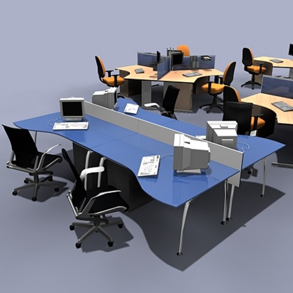 office workstation 3d model