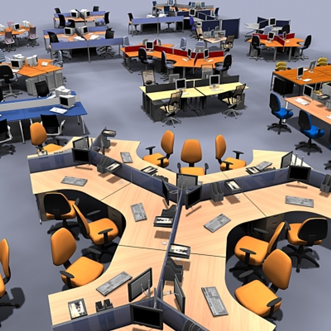 Office Workstation 3d Model