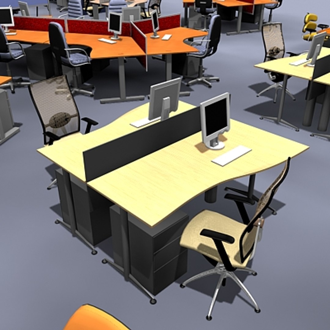 Office Workstation 3d Model