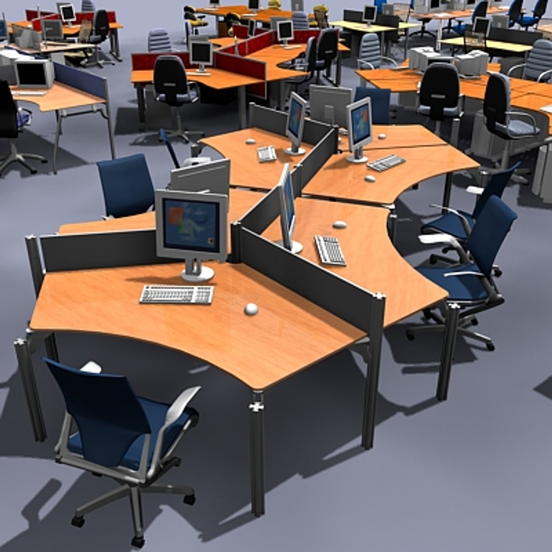 Office Workstation 3d Model