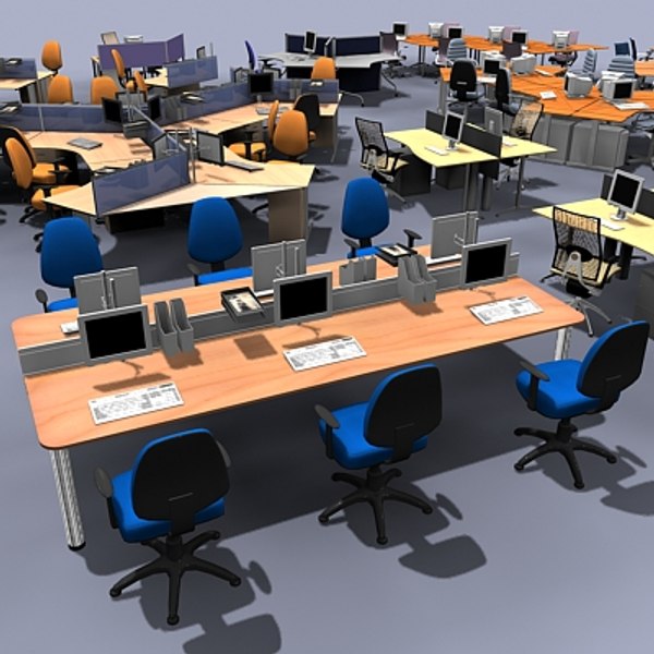 office workstation 3d model